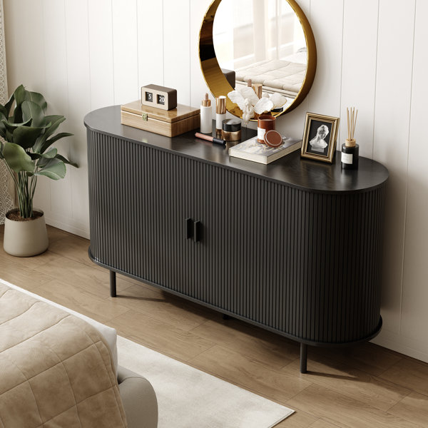 Ebern Designs 55'' Sideboard Storage Cabinet With Doors And Shelves - Credenza Storage Cabinet ...